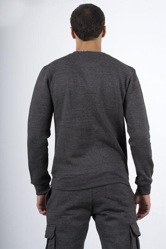 Mens Charcoal Contrast Strap Cargo Tracksuit | justyouroutfit