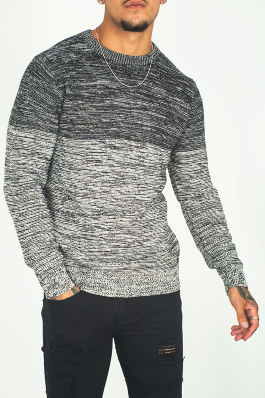 Mens Black Double Tone Jumper | justyouroutfit